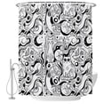 Black Cartoon Cats Shower Curtain Set - Small 36" x 72" Washable ...