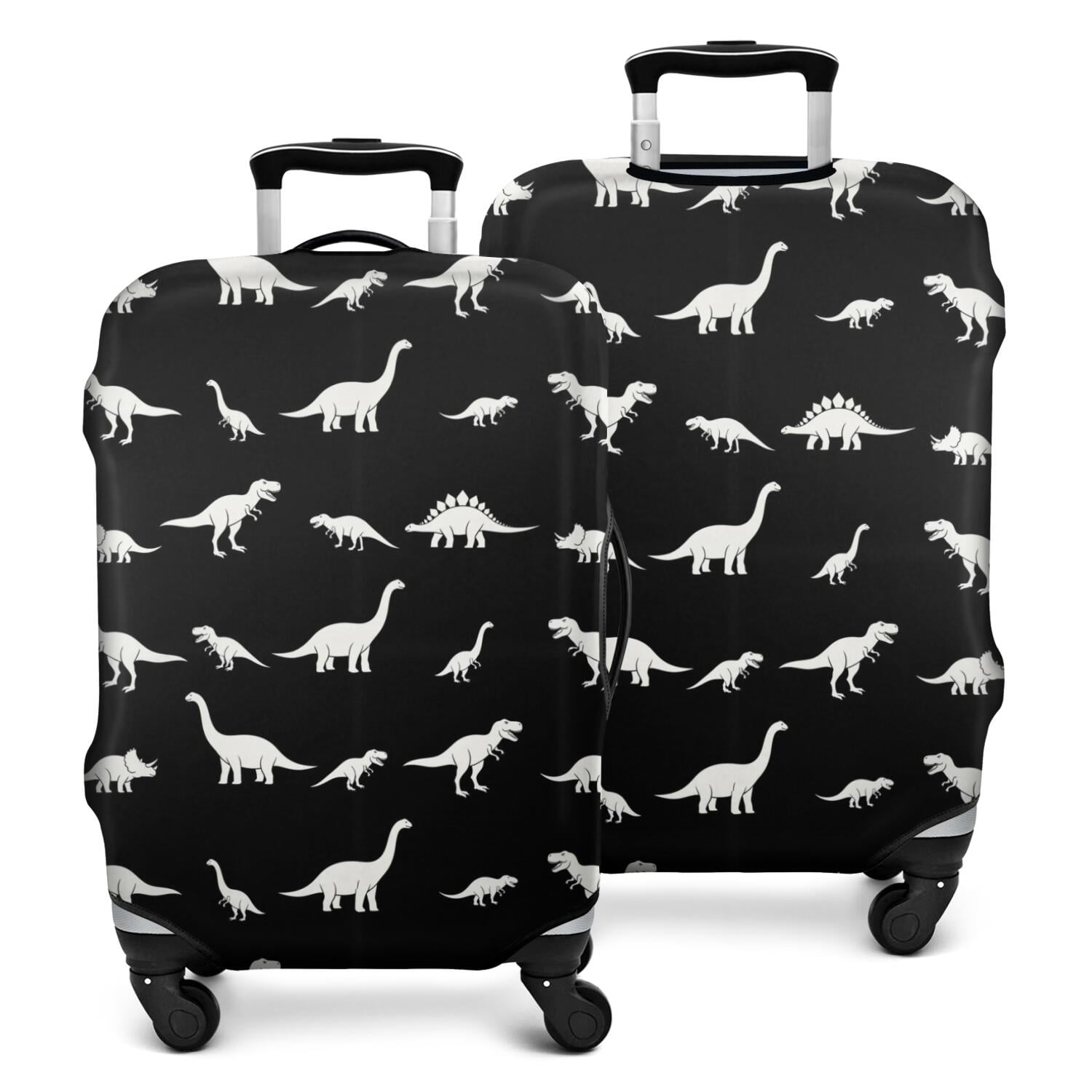 Black Cartoon Dinosaurs Silhouette Pattern Luggage Cover Fashion ...