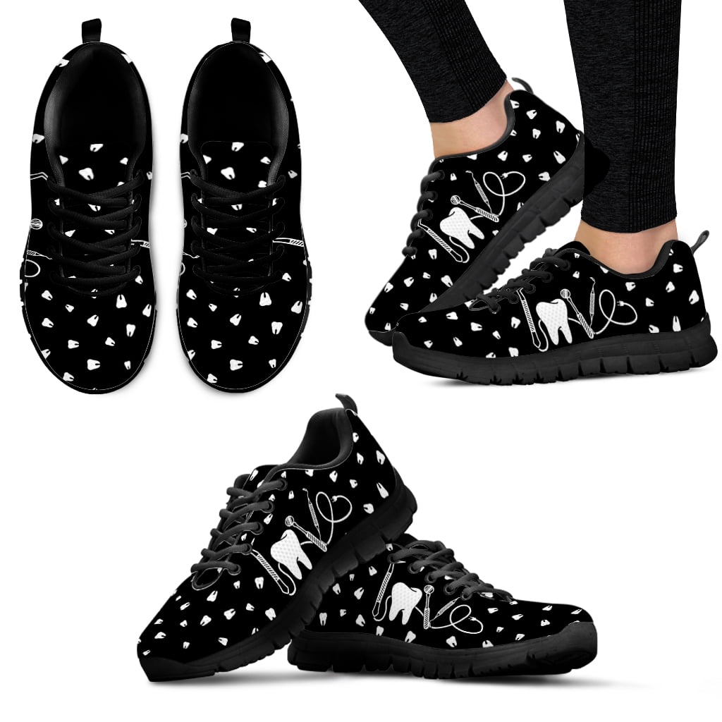 Black Cartoon Teeth Design Luxury Brand Fashion Sneakers Lightweight ...