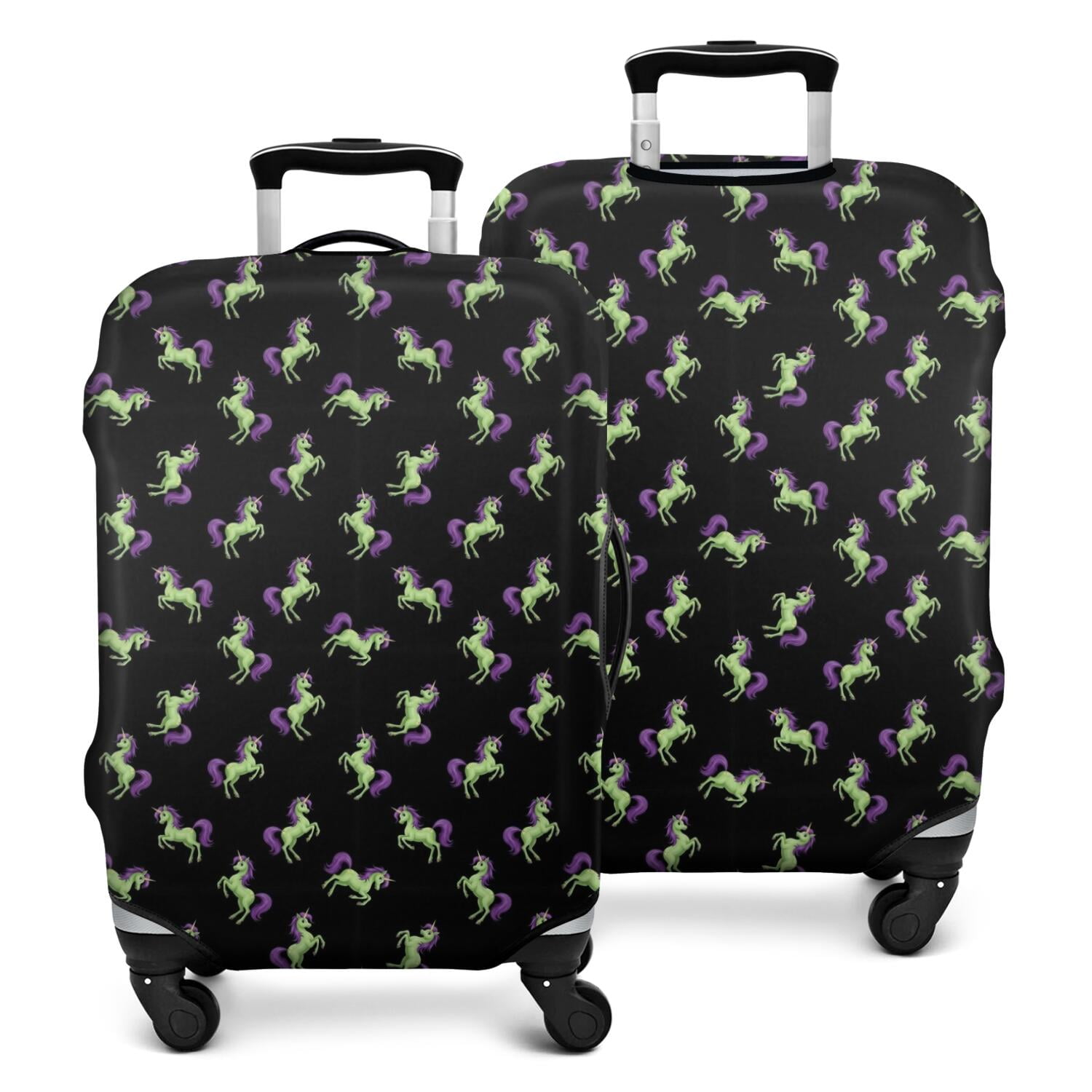 Black Cartoon Unicorn Pattern Luggage Cover Fashion Suitcase Cover ...