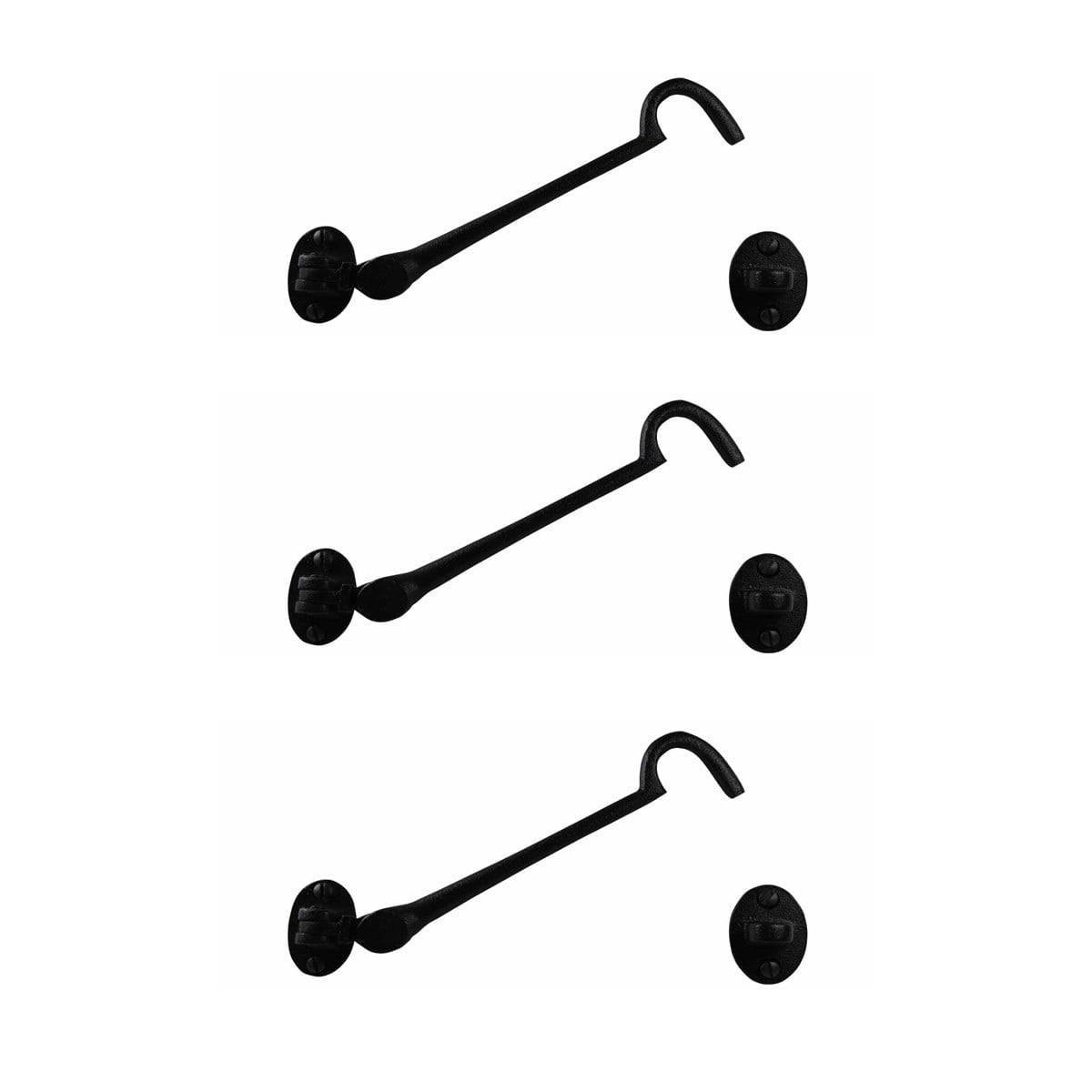 Black Cast Iron Cabin Hook Eye Bolt 6" L Swivel Style Reversible ...