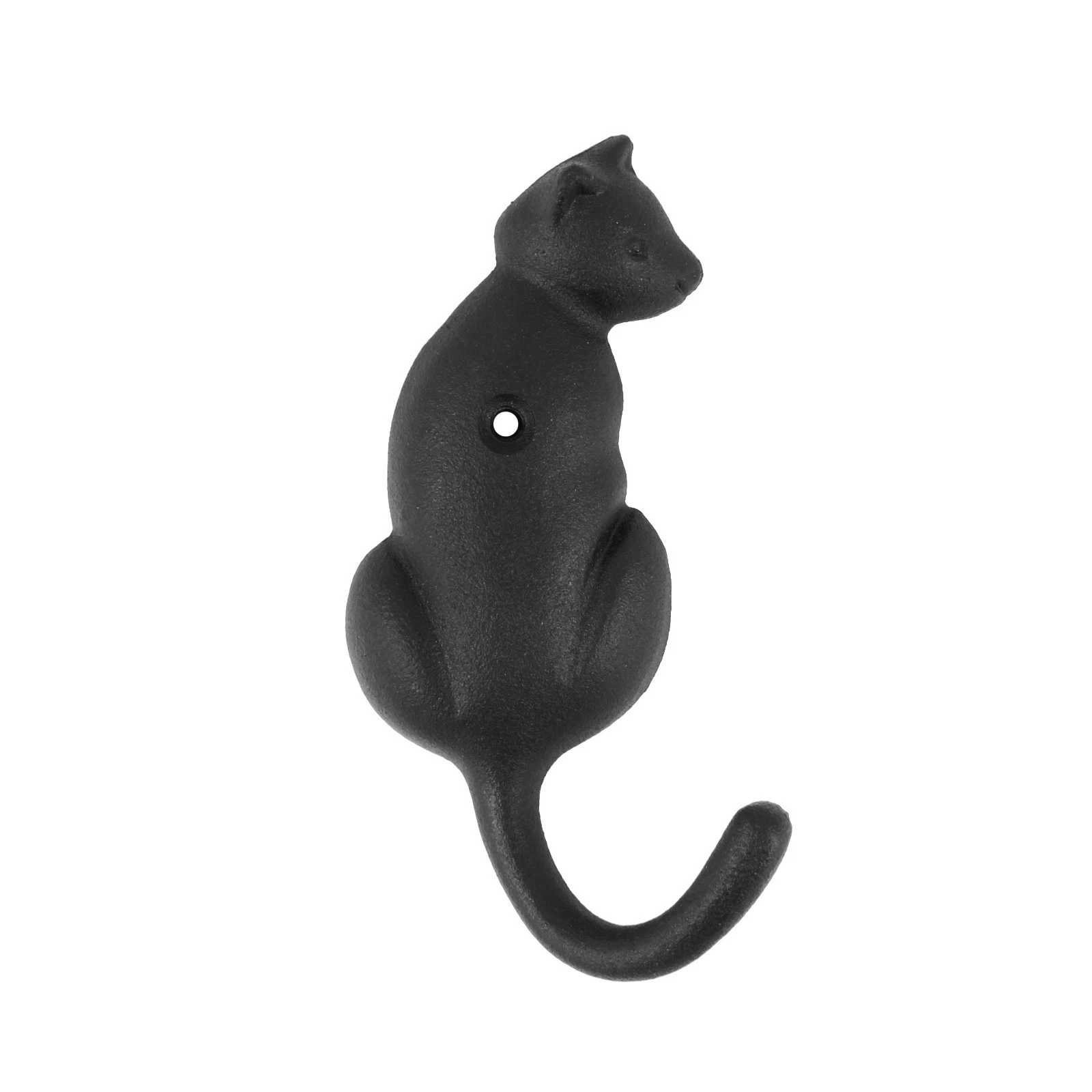 Black Cast Iron Cat Tail Wall Hook Key Towel Coat Cap Purse Behind Door Hanger - Walmart.com