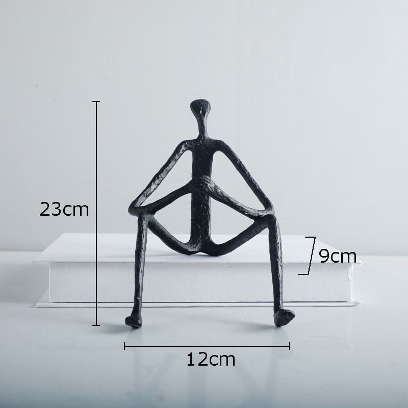 Black Cast Iron Crafts Figures Statue Room Aesthetics Decor Ornaments ...
