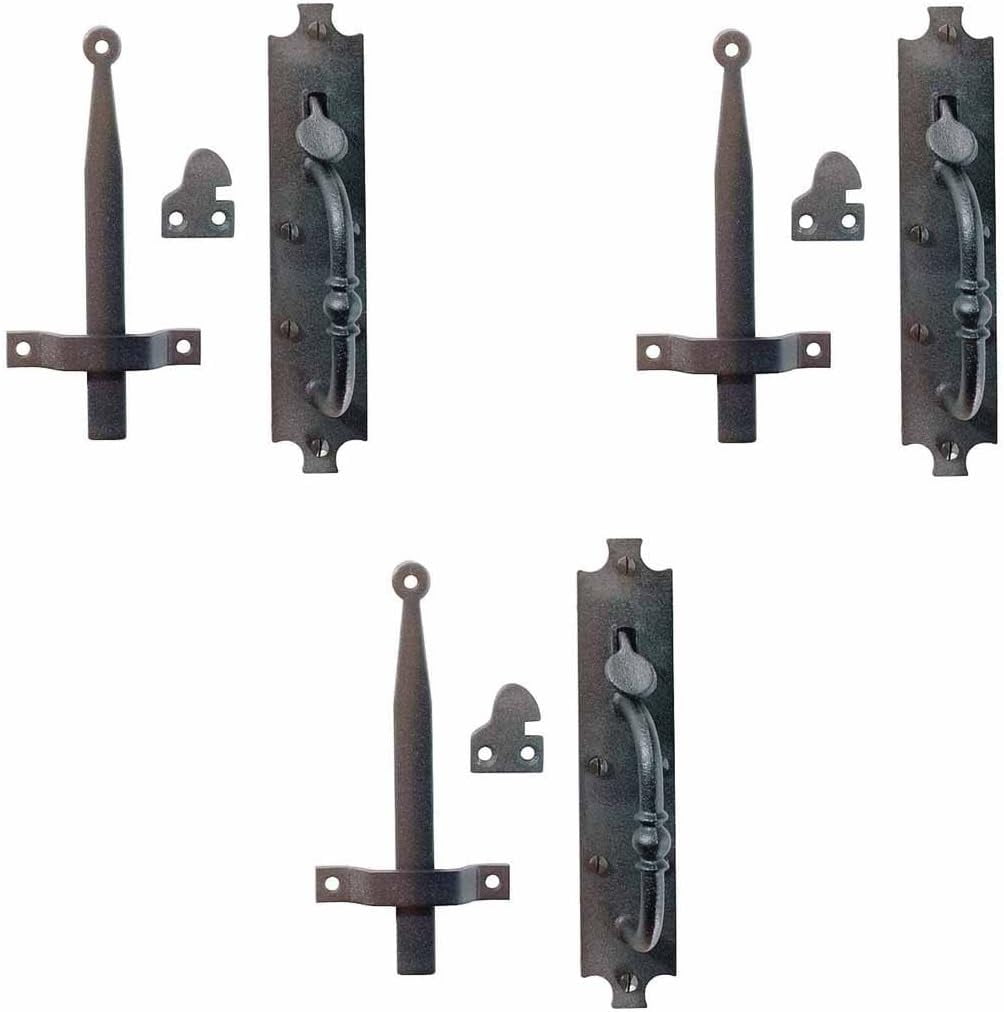 Black Cast Iron Norfolk Door Latches Traditional Gate Or Door 8" Tall ...