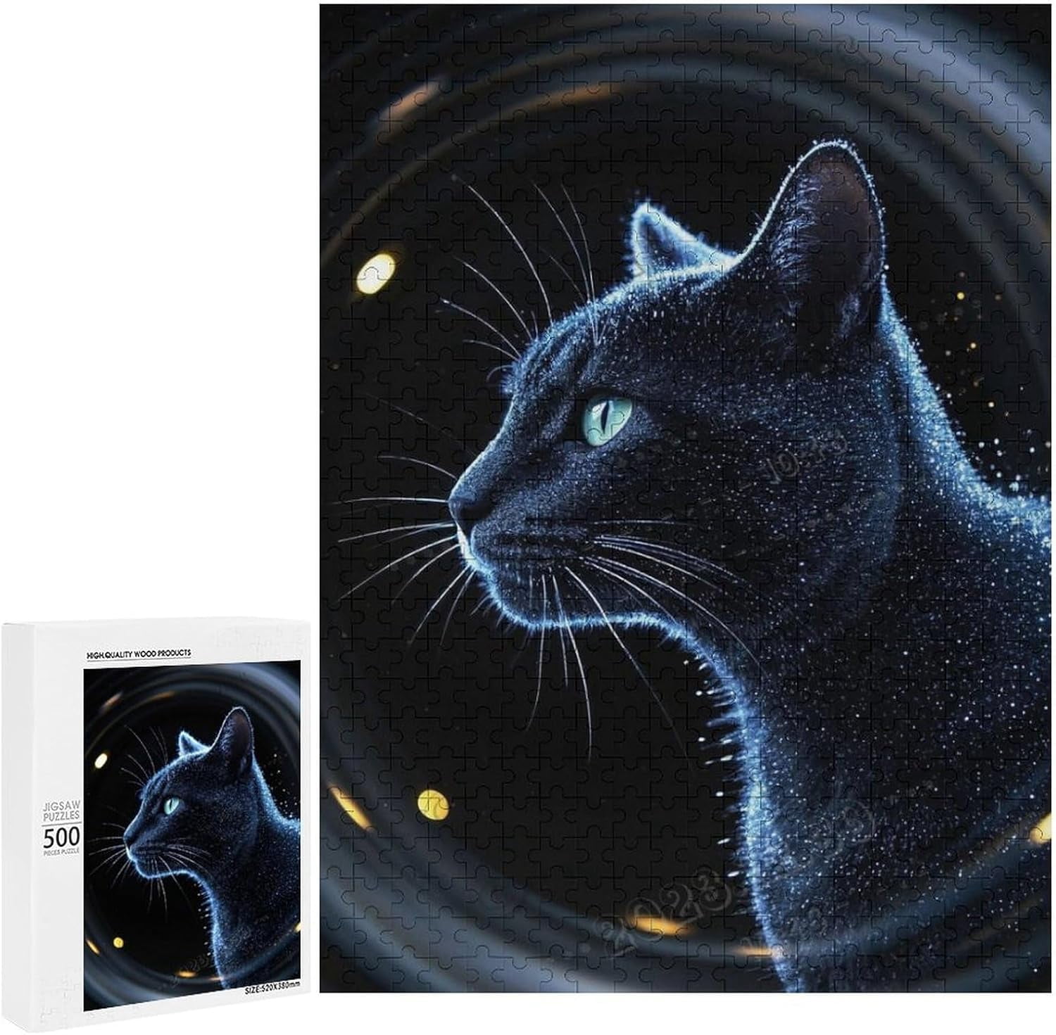Black Cat - 500 Pieces Puzzle for Adults Educational Intellectual ...
