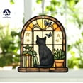 Black Cat And Book Suncatcher, Ghost Reading Book Acrylic Window ...