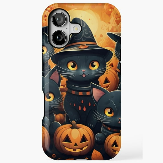 Black Cat And Pumpkin Cute Autumn Design iPhone 17 16 15 14 13 12 11 ...