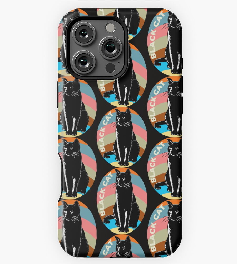 Black Cat Angry Look GA10627 Phone Case for iPhone 11 to 17 Pro Max ...