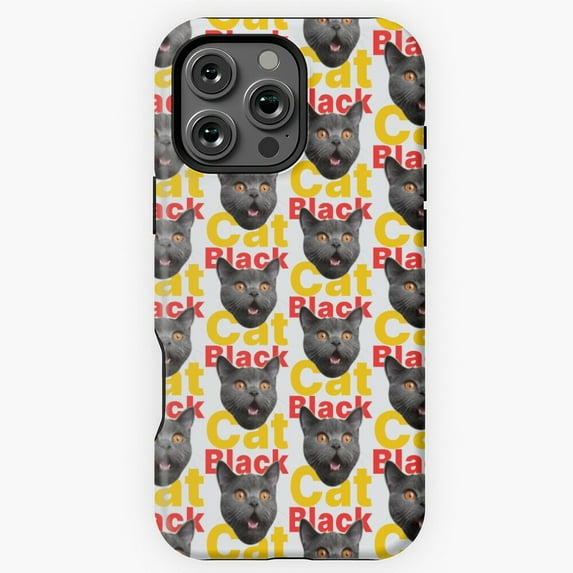 Black Cat Angry Look Phone Case for iPhone 16 15 14 13 12 11 Pro Max ...