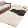 Black Cat Area Rug 4x6 Washable Rug Non Slip Modern Art Ink Painting ...