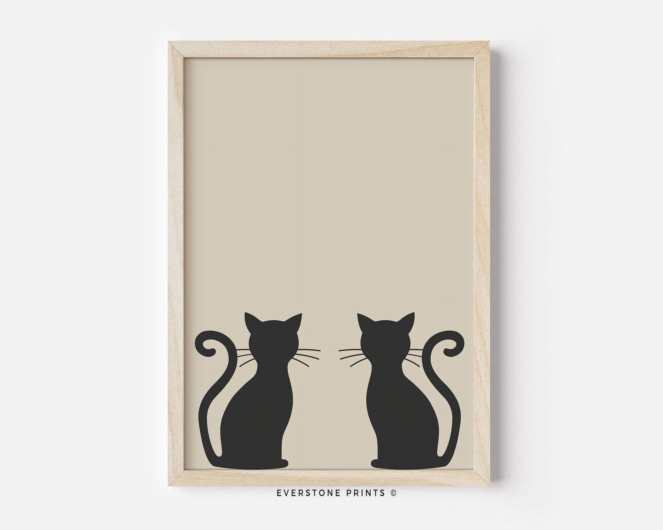 Black Cat Art Spooky Print Cat Wall Art Modern Wall Decor Art - Walmart.com