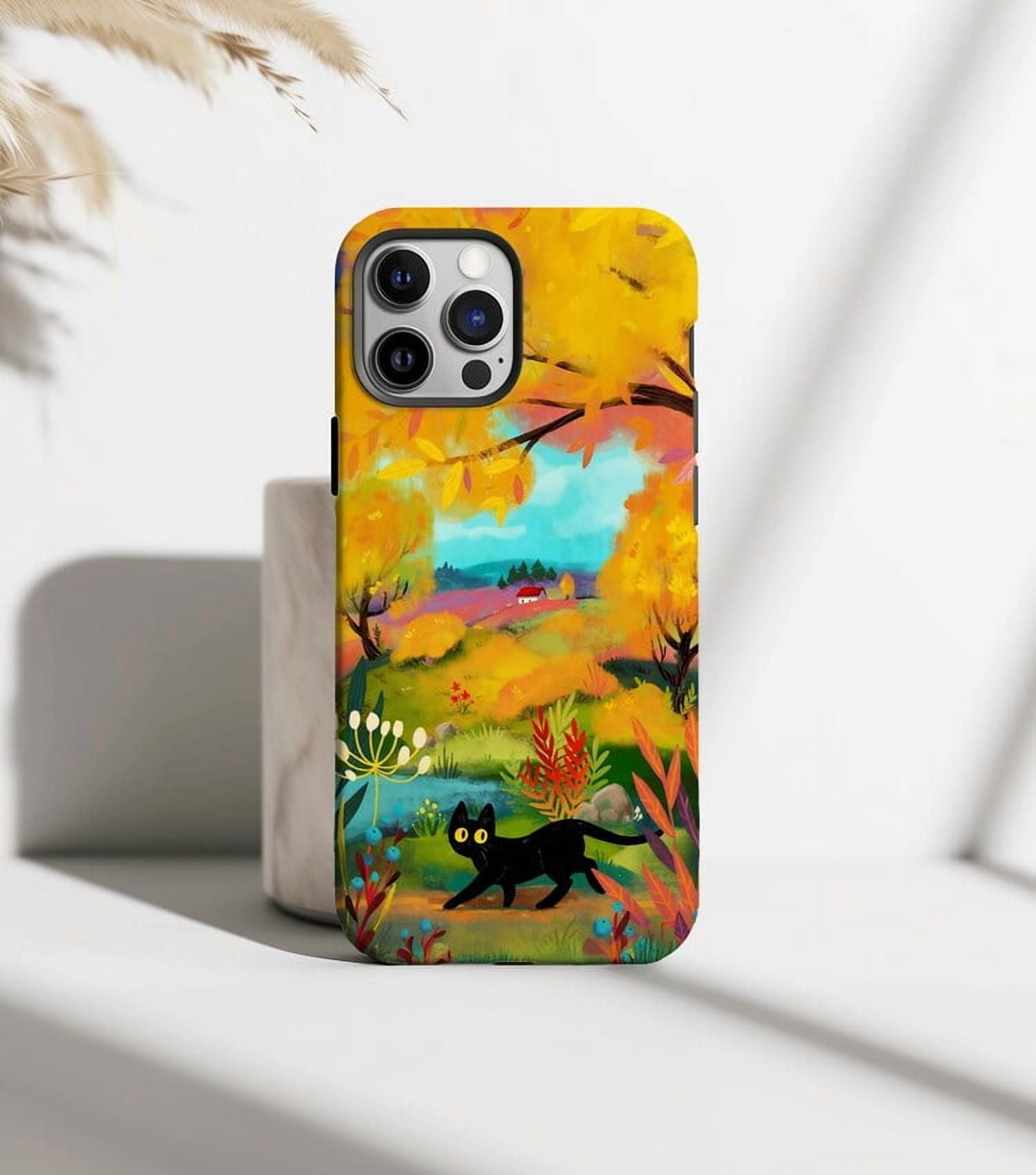 Black Cat Autumn Cottagecore Inspired Graphic Phone Case for iPhone 11 ...