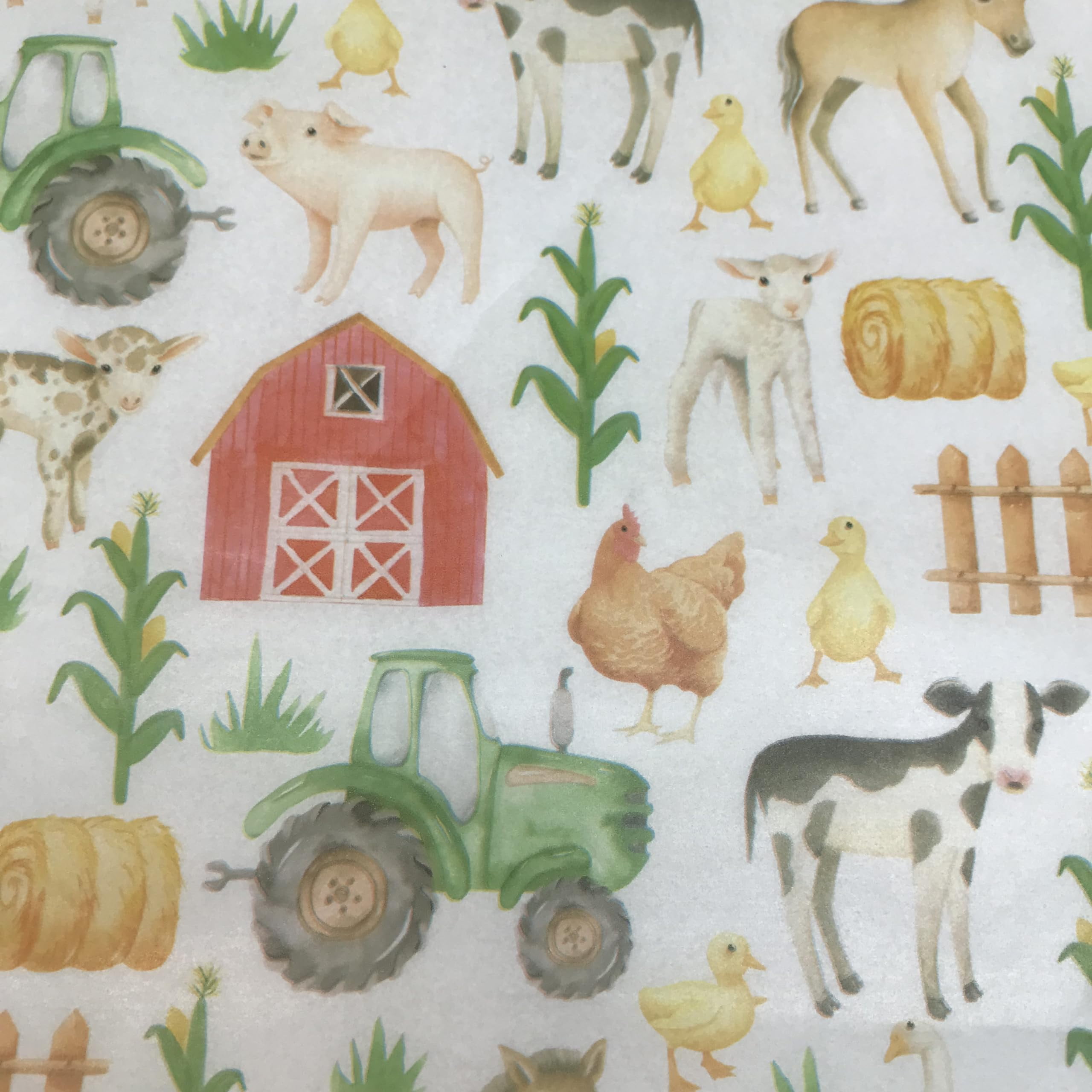 Black Cat Avenue 20" YPF5 x 30" Printed Tissue Paper for Gift Wrapping, 24-Sheet, Farm Animals ...