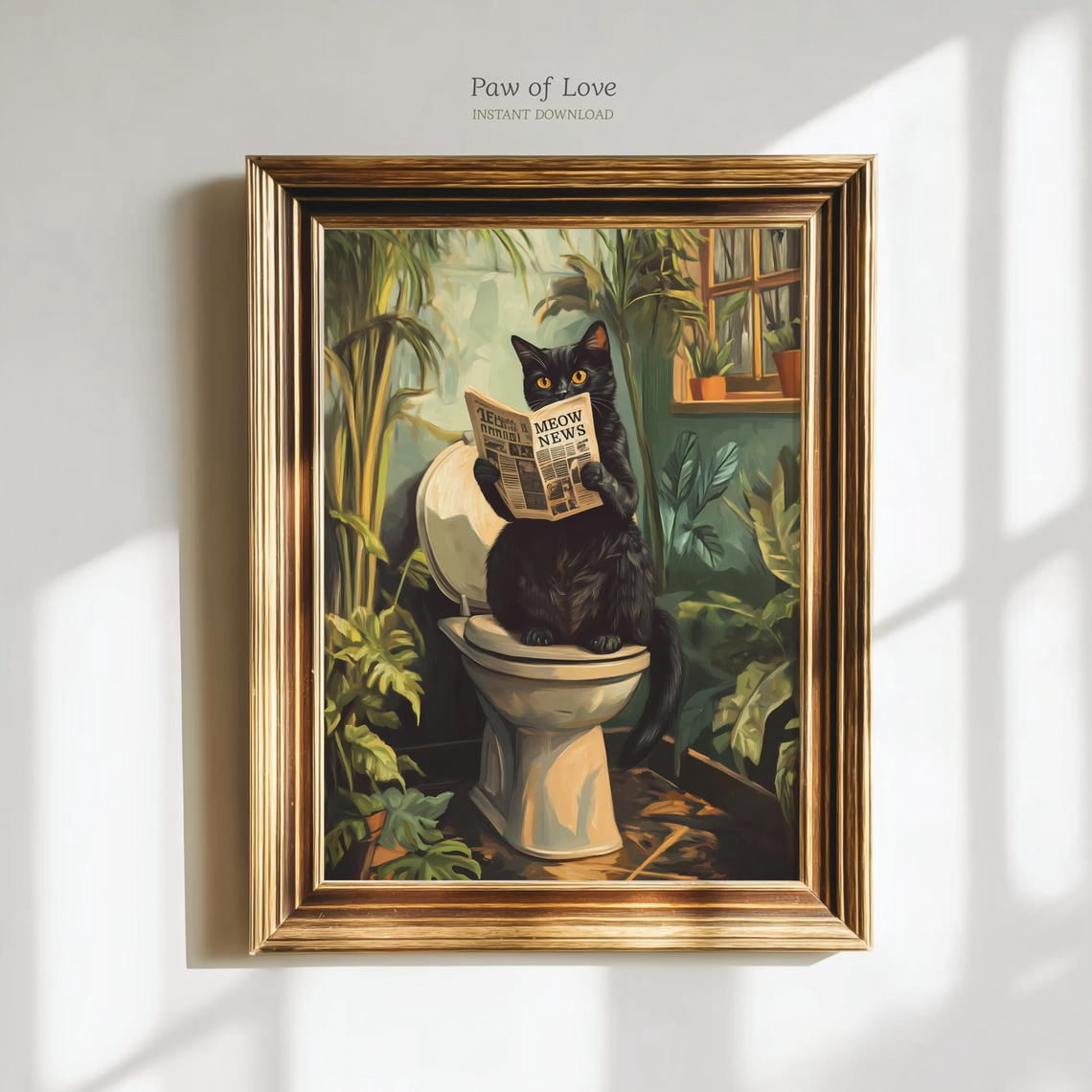 Black Cat Bathroom Cat Toilet Wall Decor Restroom Decoration Wc Art ...
