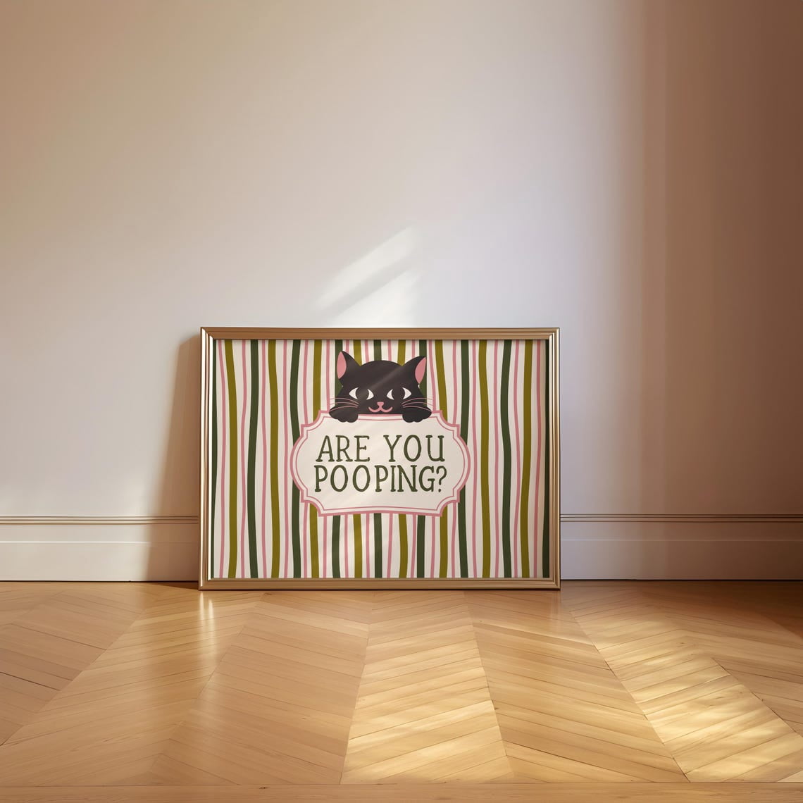 Black Cat Bathroom Quote Wall Art Poster Unframed Paper Print - Walmart.com