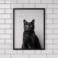 Black Cat Bathroom Wall Art Black and White Toilet Minimal Animal WC ...