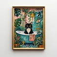 Black Cat Bathtub Maximalist Botanical Bathroom Wall Art Lover ...
