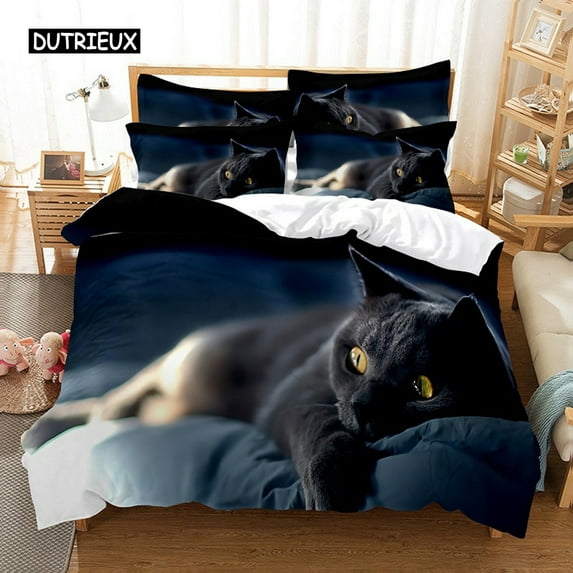 Black Cat Bedding Set Duvet Cover Set 3d Bedding Digital Printing Bed ...