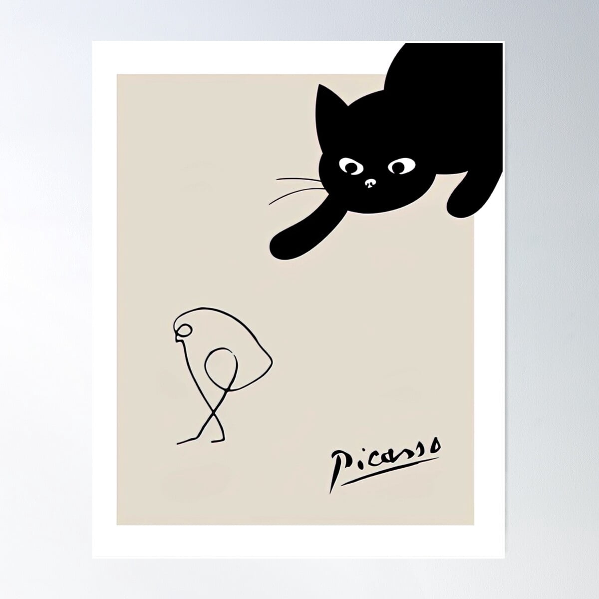 Black Cat With Bird Pablo Picásso - Pablo Picásso Art - Cute Cat Lover ...