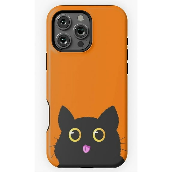 Black Cat Blep Funny Cute Animal Art Phone Case iPhone Case 17 16 15 14 ...