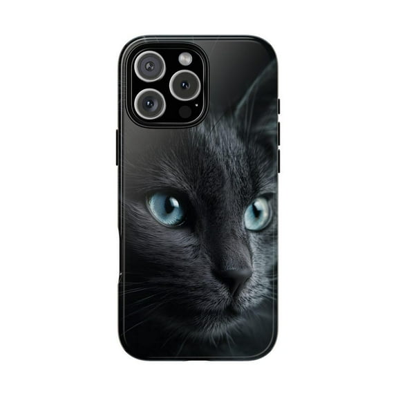 Black Cat Blue Eyes Dark Kitty Mysterious Artistic Pattern Phone Case ...