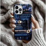 Black Cat Book Lover 3D Phone Case with iPhone 17 through 11 Pro Max ...