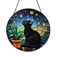 Black Cat Book Stained Glass Suncatcher – Window Hanging for Library or ...