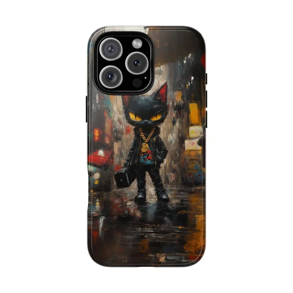 Black Cat Boombox Alley Phone Case for iPhone 17 through 11 Pro Max ...