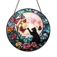 Black Cat Butterfly Stained Glass Window Hanging – Fantasy Animal ...