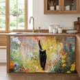 Black Cat Cabinet Curtains 28" W x 51" L, Colorful Floral Garden ...