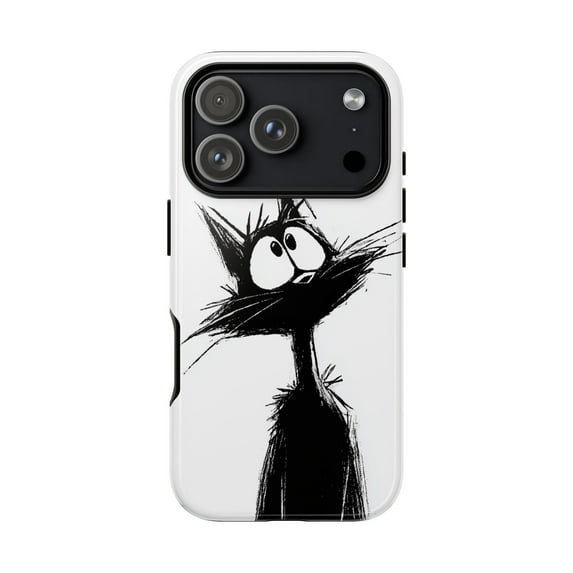 Black Cat Cartoon Vector Artwork Cute Minimalist Style Phone Case 17 16 ...