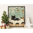 Black Cat Cherry Blossom Japanese Zen Restroom Bathroom Poster Unframed ...
