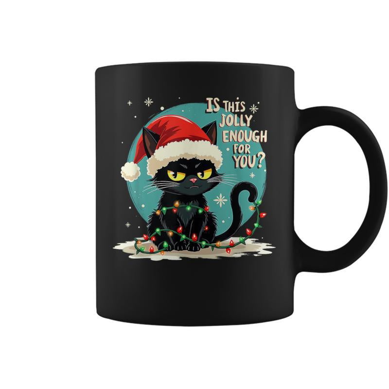 Black Cat Christmas Holiday Jolly Coffee Mugs - Walmart.com