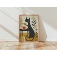 Black Cat Coffee Mid Century Modern Retro Botanical Art Unframed Paper ...
