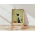 Black Cat Coffee Mid Century Modern Retro Kitchen Graphic Poster ...
