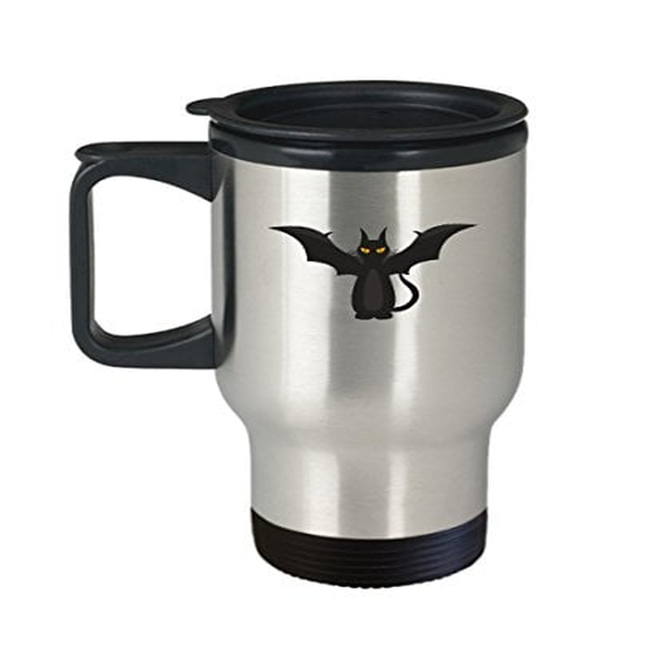Black Cat Coffee Travel Mug - Bat Themed Gifts -14 Oz Stainless Steel ...