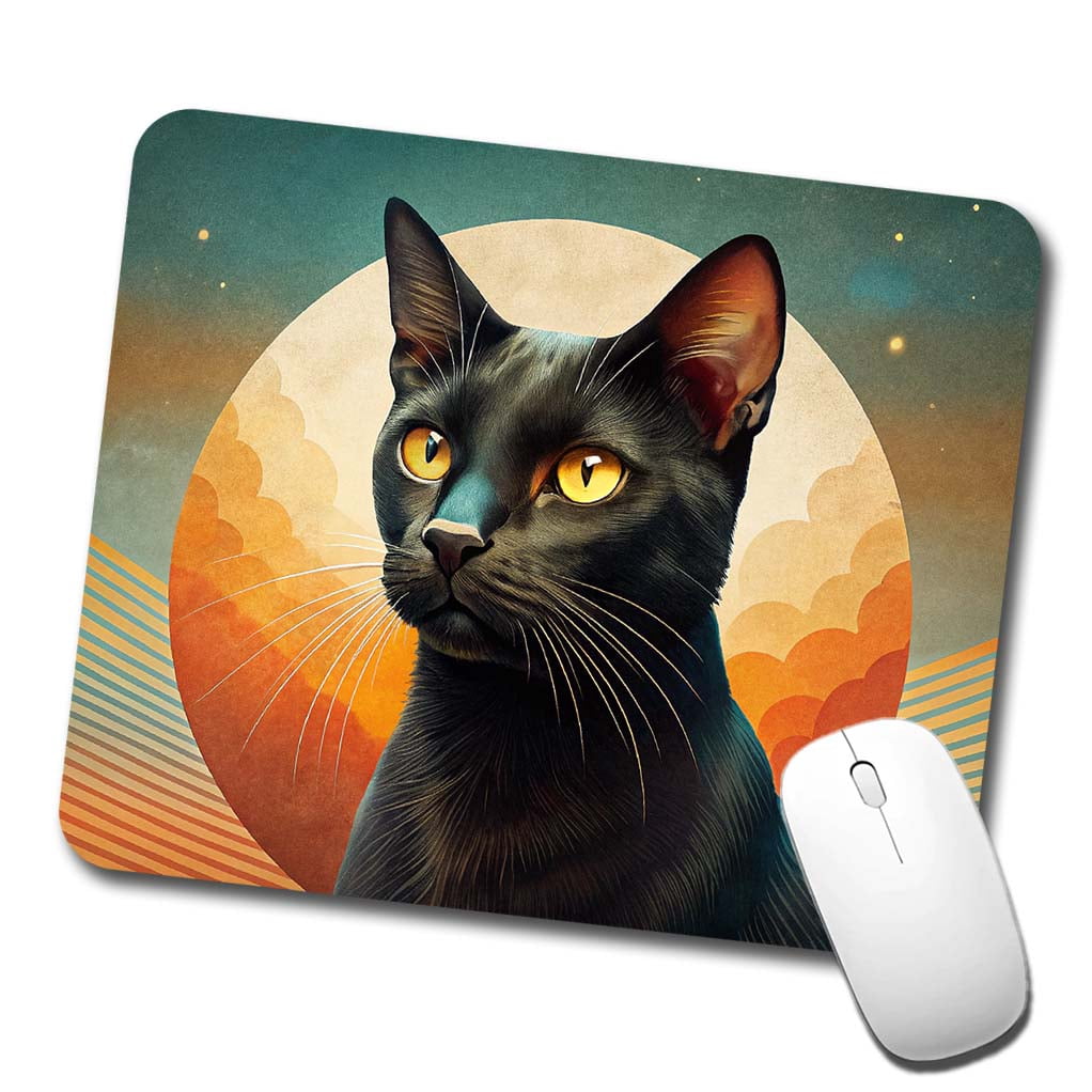 Black Cat Contemporary Art Mouse Pad Low Profile Gaming Mat - Walmart.com