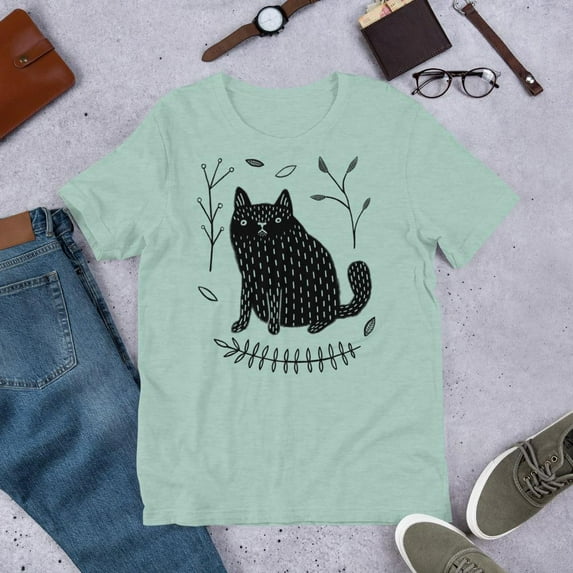 Black Cat Cottagecore Dark Academia Folk Art Kitty Birthday ...