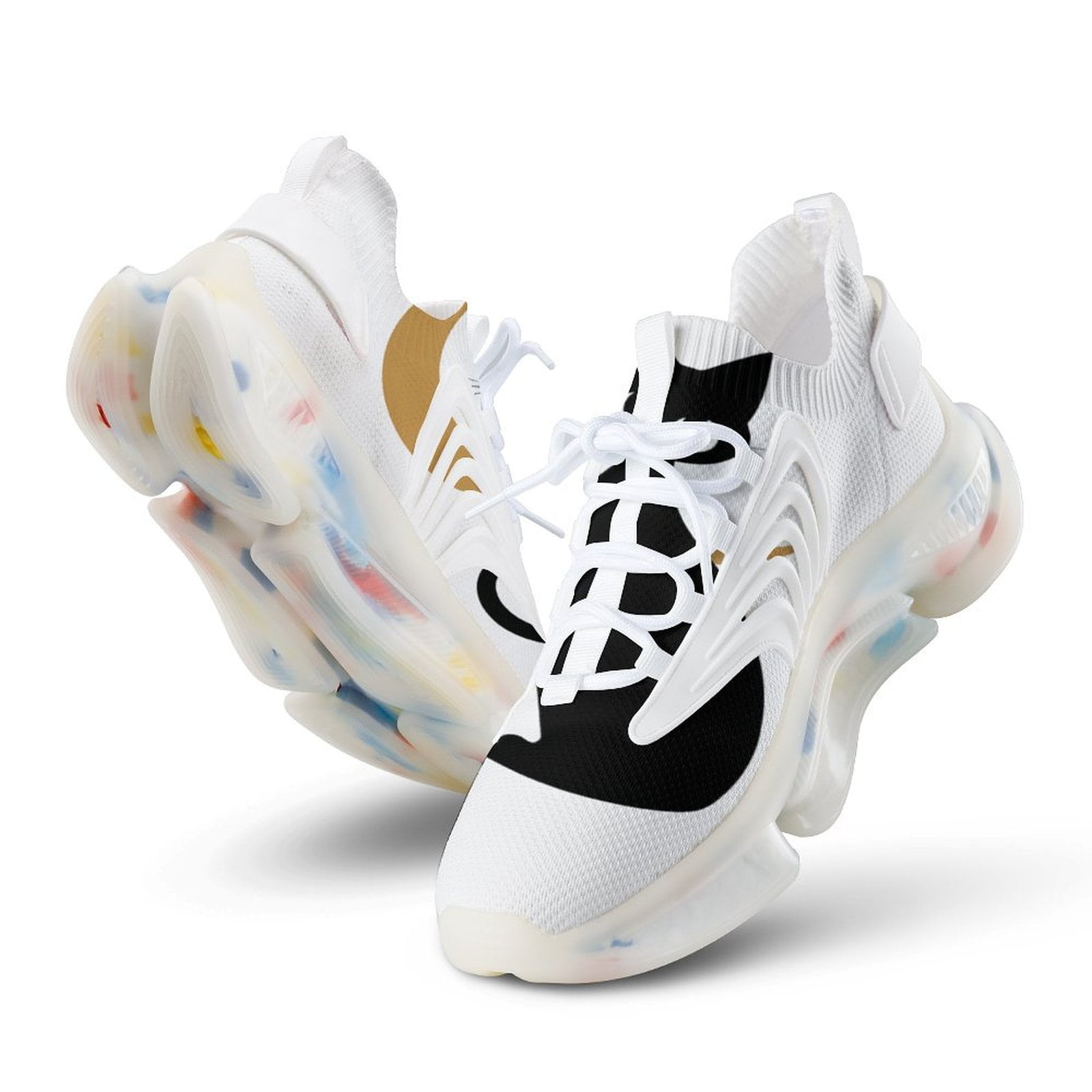 Black Cat Crescent Moon Design Walking Shoes for Men Woman Lightweight ...