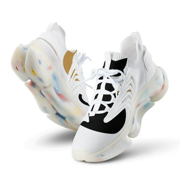 Black Cat Crescent Moon Design Walking Shoes for Men Woman Lightweight ...