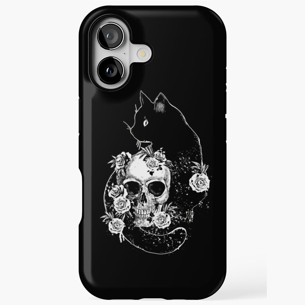 Black Cat Crow Roses Retro Gothic Illustration Artwork Case iPhone 11 ...