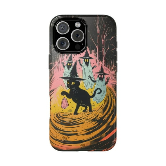Black Cat Crystal Ghost Spirit Fantasy Mystical Art Phone Case with ...