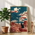 Black Cat Desert Retro Western Southwest Landscape Monument Valley ...