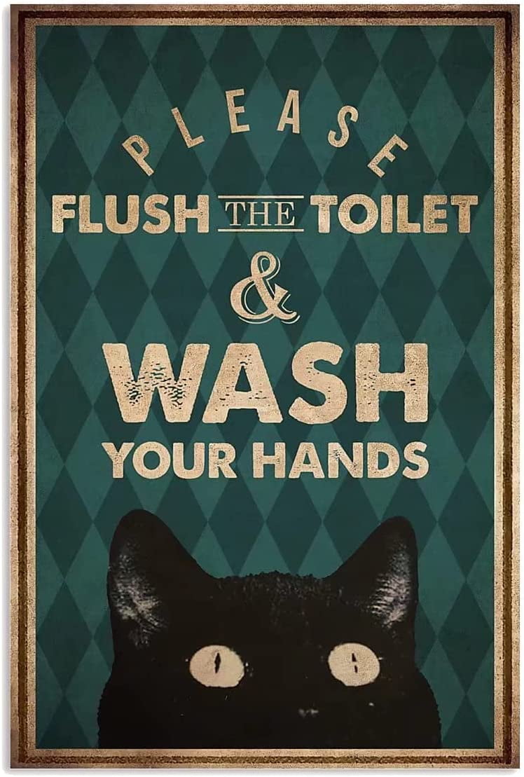 Black Cat Diamond Art Painting Kits for Adults 5D Please Flush The ...