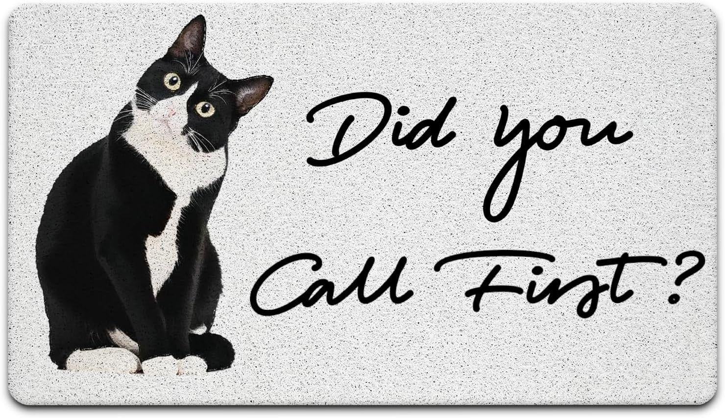 Black Cat Door Mat, Did You Call First Funny Door Mat Indoor Outdoor ...