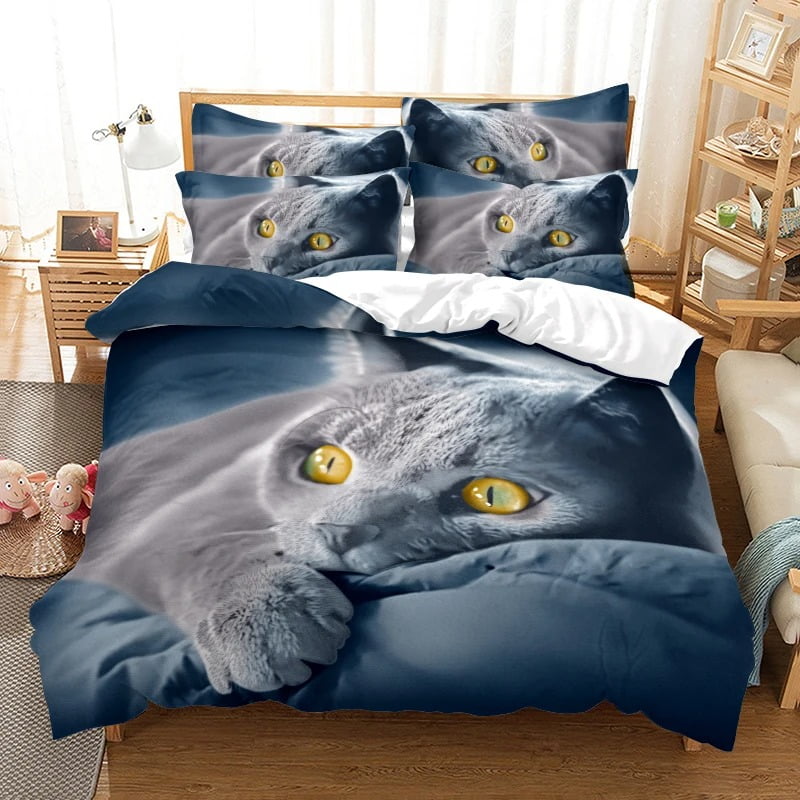 Black Cat Duvets Covers Duvet Cover Bed Bedding Set - Walmart.com