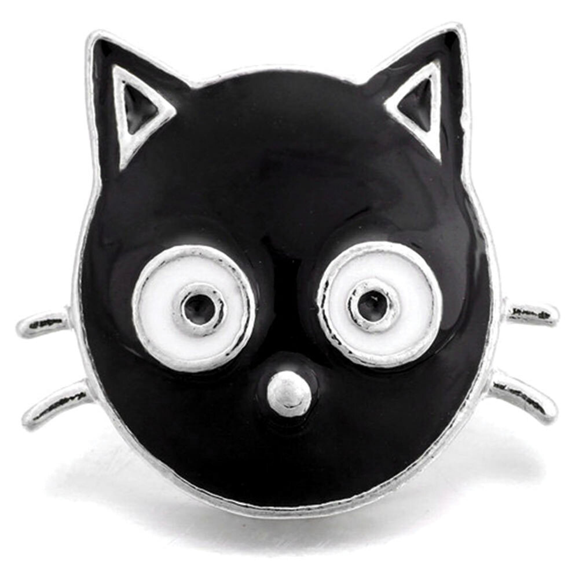 Black Cat Enamel Kitten Snap Jewelry Ginger Charm Button Fits Custom ...