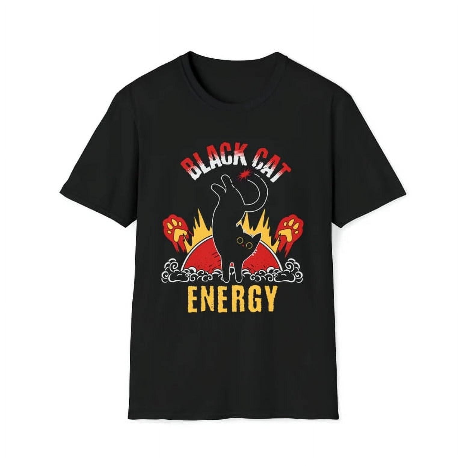 Black Cat Energy T-Shirt - Walmart.com