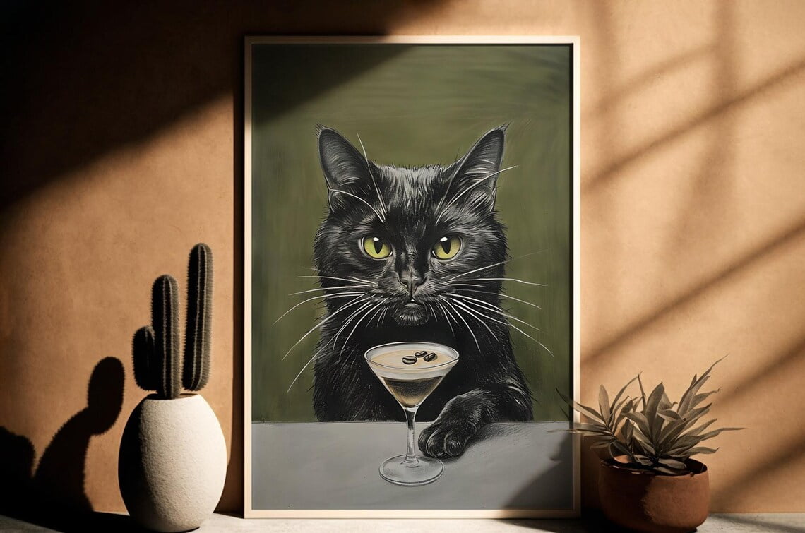 Black Cat Espresso Martini, Espresso Martini, Espresso Martini Wall Art ...