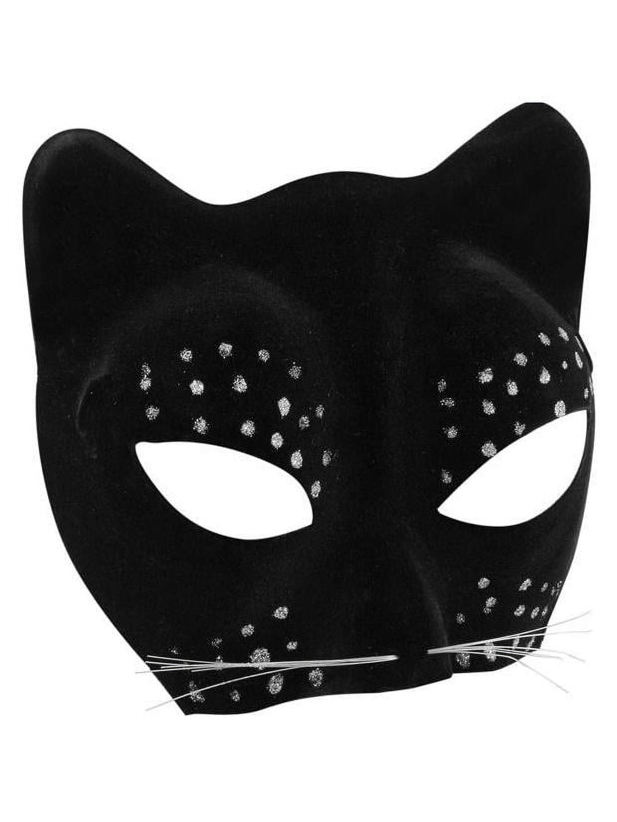 Black Cat Face Costume Mask - Walmart.com